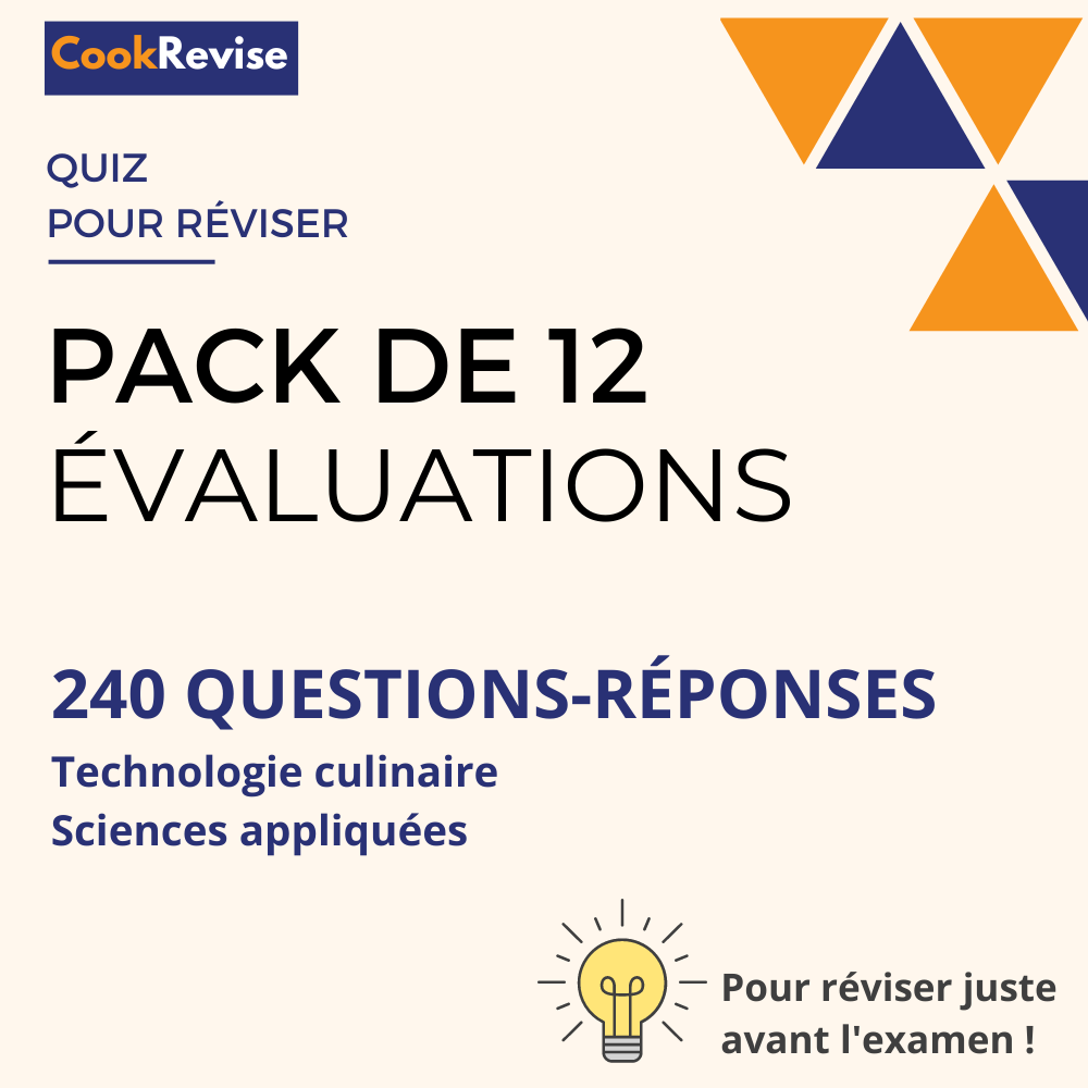 Pack de 12 évaluations avec correction - CookRevise